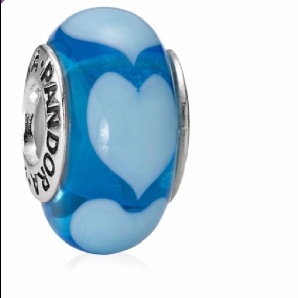 Pandora | Jewelry | Pandora Aqua Love Blue Hearts Murano Glass | Poshmark